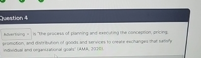 Solved Question 4is "the process of planning and executing | Chegg.com