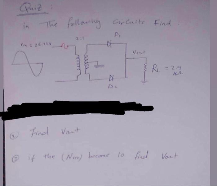 Solved in The following circuits Find (2) Final Vout (3) if | Chegg.com