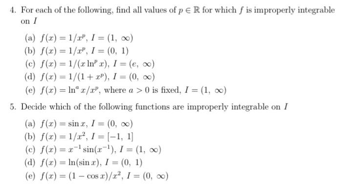 Solved 4. For each of the following, find all values of p∈R | Chegg.com