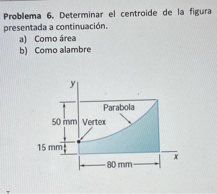 Solved Problema 6. Determinar el centroide de la figura | Chegg.com