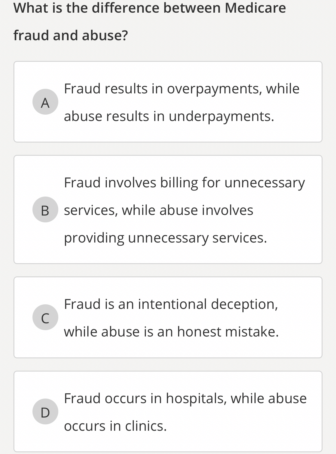 Solved What is the difference between Medicare fraud and | Chegg.com