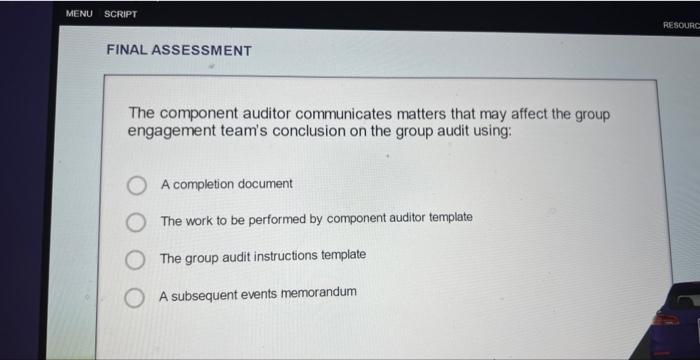 Solved True or false. The group engagement partner only | Chegg.com