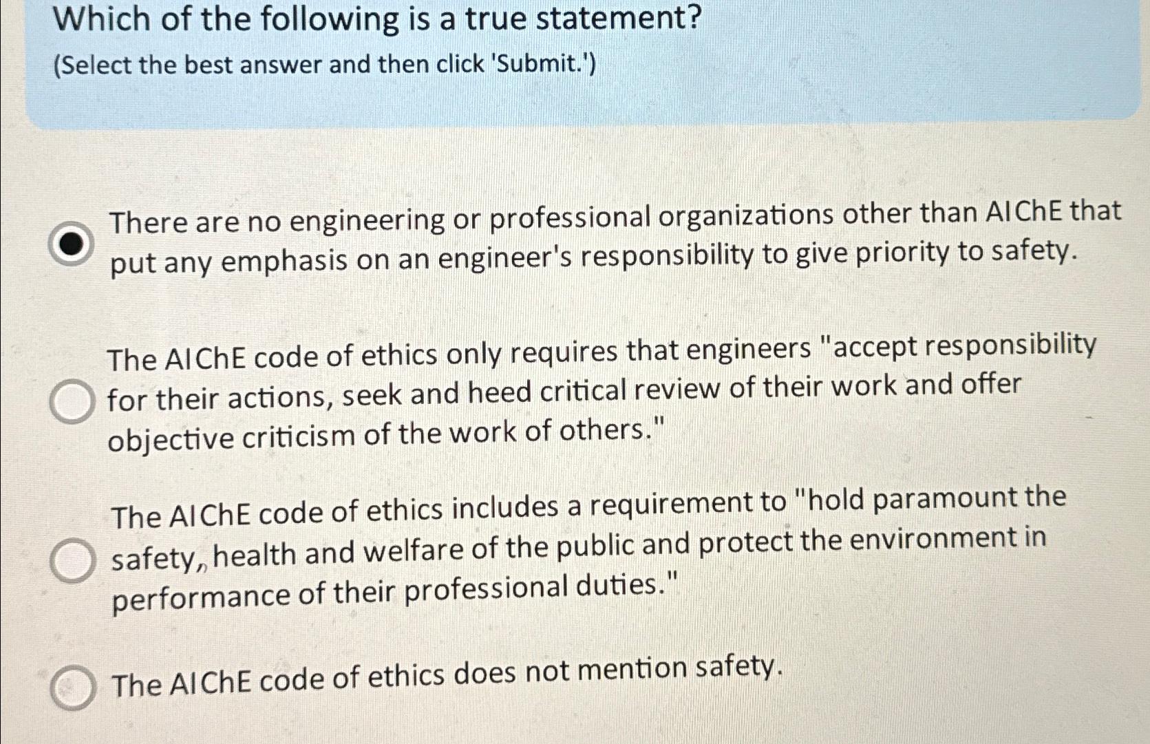 Solved Which of the following is a true statement?(Select | Chegg.com