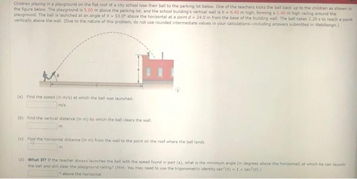 Solved Children playing in a playground on the flat roof of | Chegg.com