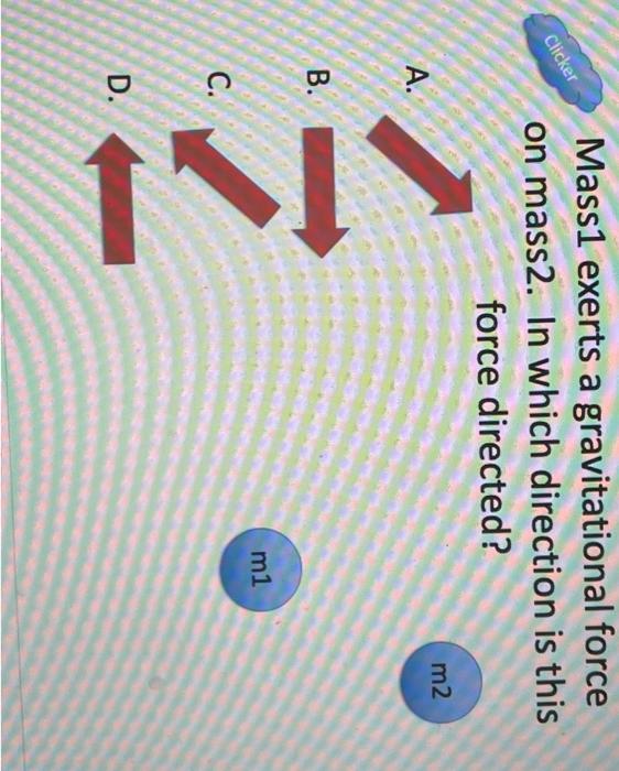 Solved Mass1 exerts a gravitational force on mass2. In which | Chegg.com