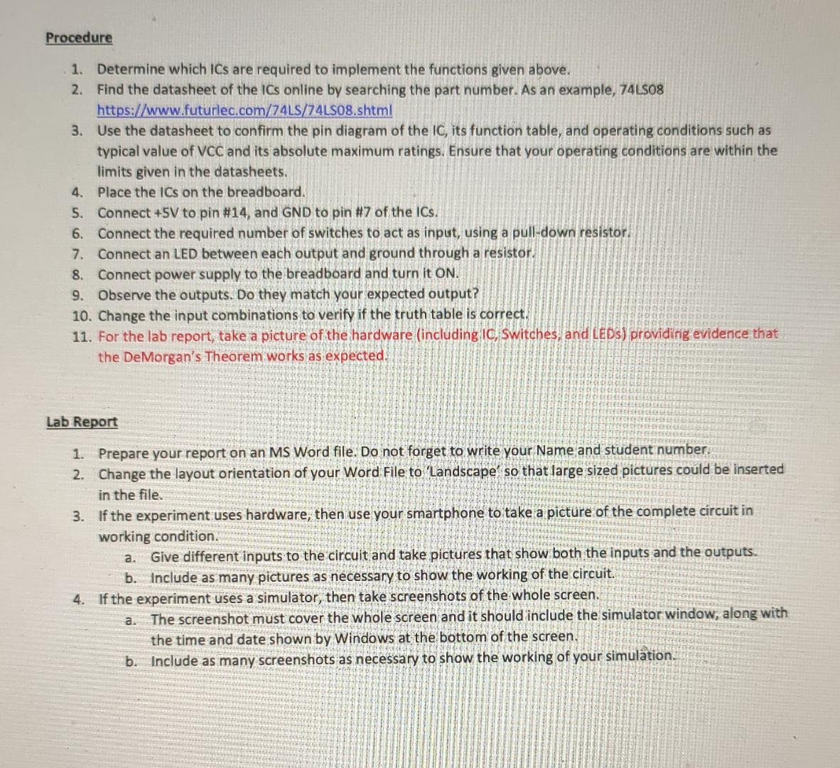 Solved Objective To verify DeMorgan's theorem to Boolean | Chegg.com