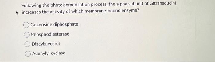Solved Following the photoisomerization process, the alpha | Chegg.com