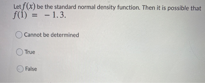 Solved Letf(x) be the standard normal density function. Then | Chegg.com