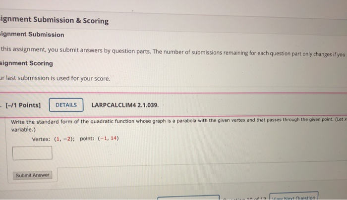 Solved ignment Submission & Scoring signment Submission this | Chegg.com