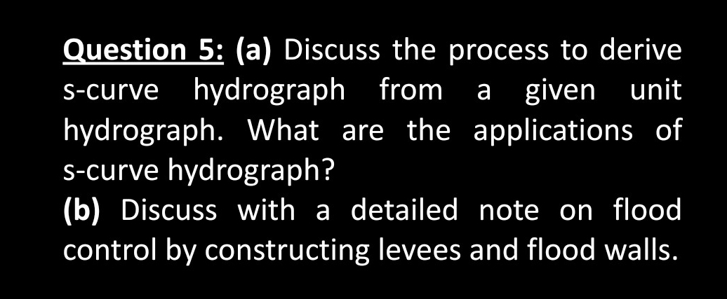 Solved Question 5: (a) ﻿Discuss the process to derive | Chegg.com