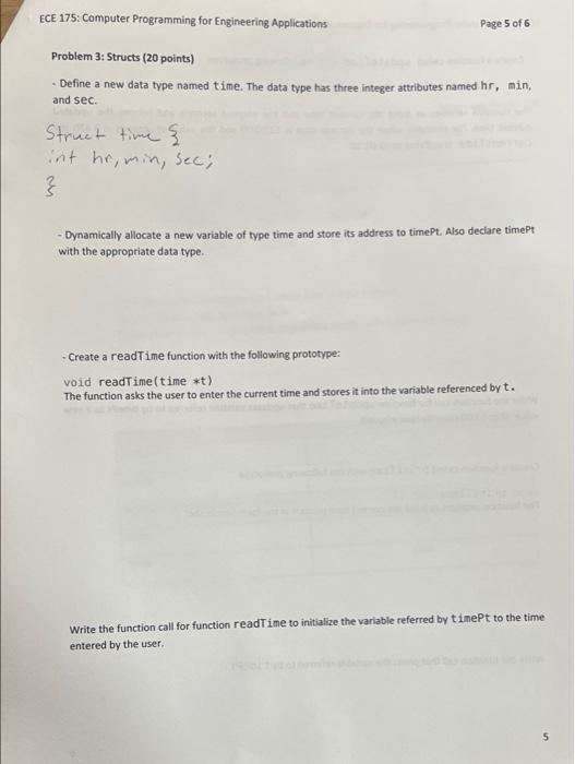 Solved ECE 175: Computer Programming for Engineering | Chegg.com