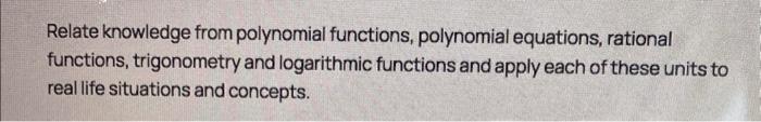 Solved Relate knowledge from polynomial functions, | Chegg.com