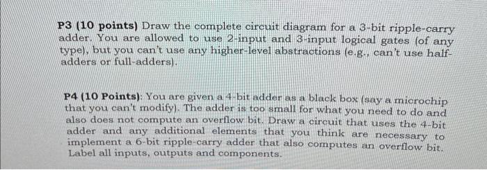 Solved P3 (10 points) Draw the complete circuit diagram for | Chegg.com