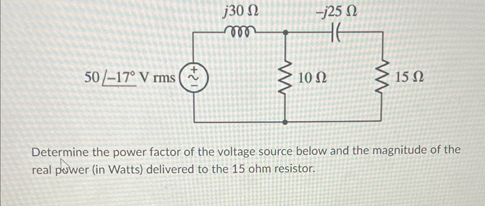 Solved Determine the power factor of the voltage source | Chegg.com