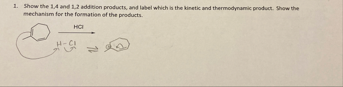 Solved Show the 1,4 ﻿and 1,2 ﻿addition products, and label | Chegg.com