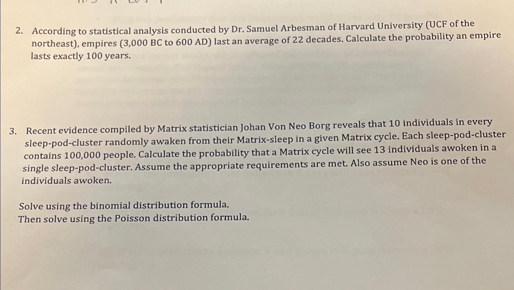 Solved According to statistical analysis conducted by Dr. | Chegg.com