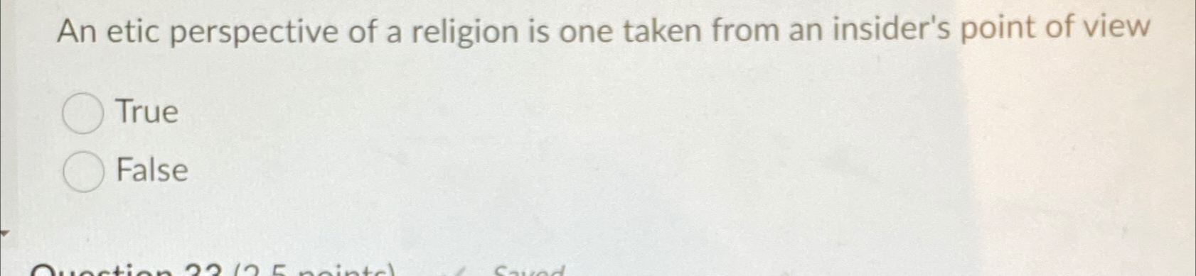 Solved An etic perspective of a religion is one taken from | Chegg.com