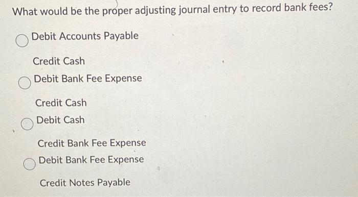 Solved What would be the proper adjusting journal entry to | Chegg.com