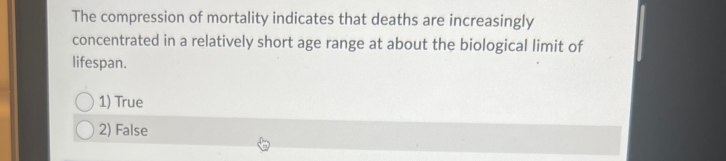 Solved The compression of mortality indicates that deaths | Chegg.com