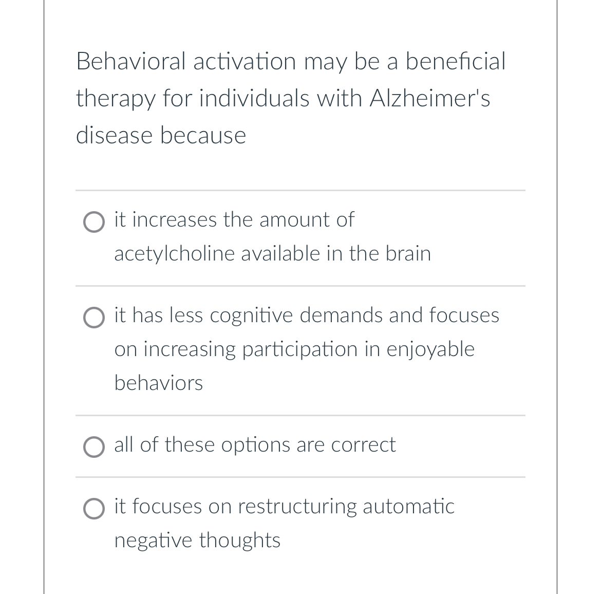 Solved Behavioral activation may be a beneficial therapy for | Chegg.com