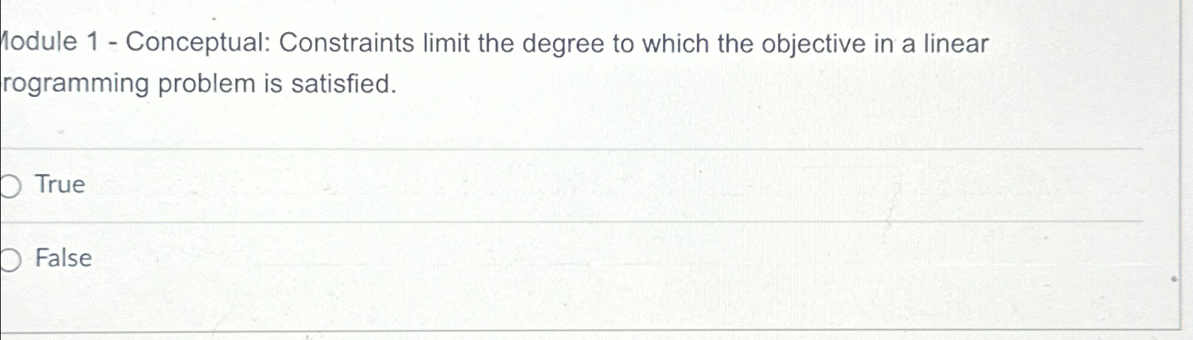 Solved Lodule 1 ﻿conceptual Constraints Limit The Degree 