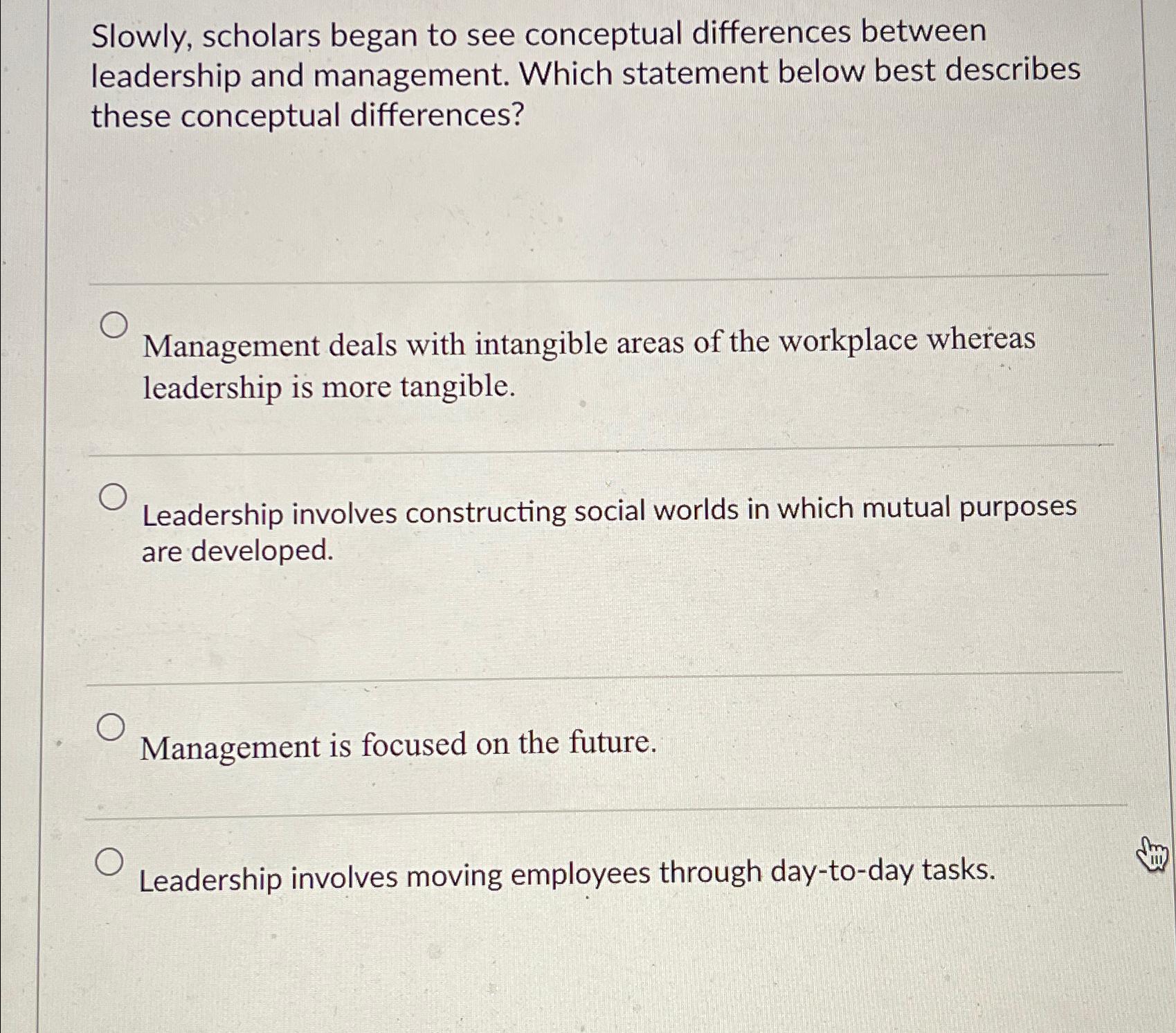Solved Slowly, scholars began to see conceptual differences | Chegg.com