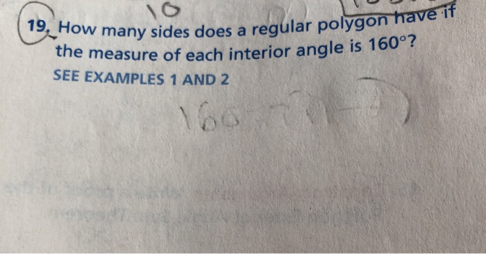 Solved How many sides does a regular polygon have the | Chegg.com