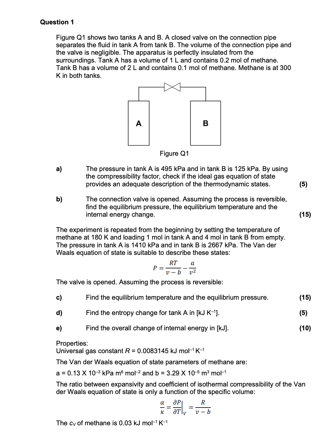 Solved Question 1Figure Q1 ﻿shows two tanks A and B . ﻿A | Chegg.com