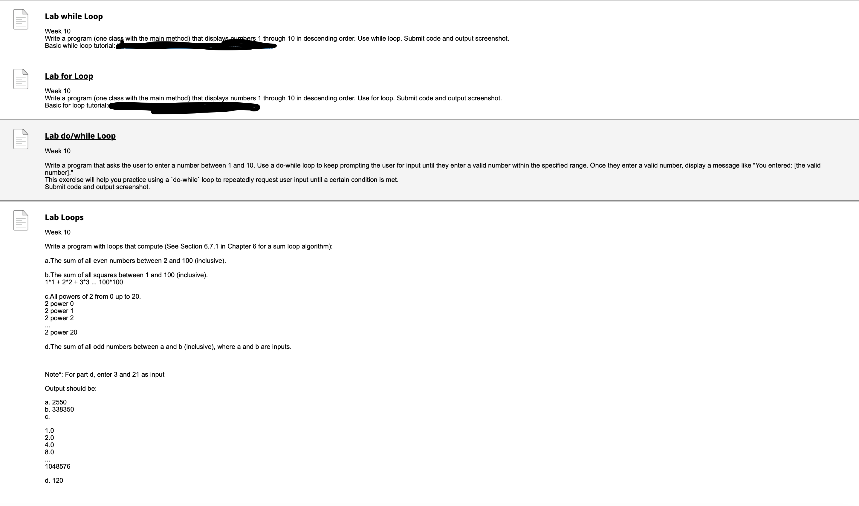 Solved Lab while LoopWeek 10Write a program (one class with | Chegg.com