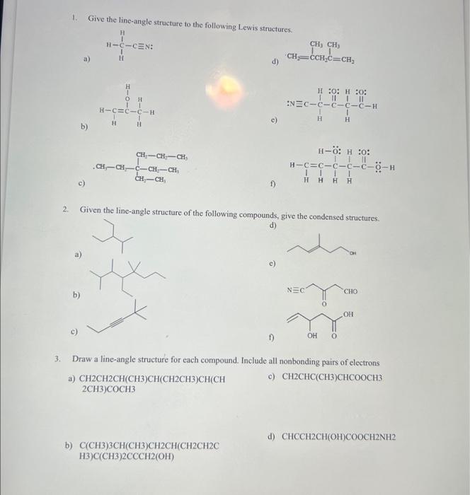 Solved g) CH2CHC(CH)CHCOOCH3 f) CH3COCH2CHCHCOOH b) | Chegg.com