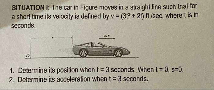Solved SITUATION I: The car in Figure moves in a straight | Chegg.com