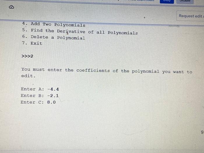 Solved This is in Java. this is a polynomial storage and | Chegg.com