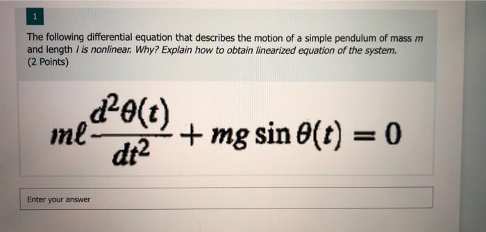 Solved The following differential equation that describes | Chegg.com