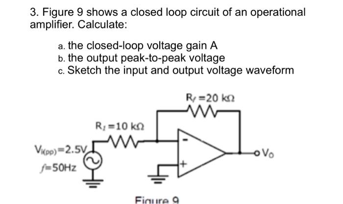 Solved 3. Figure 9 shows a closed loop circuit of an | Chegg.com