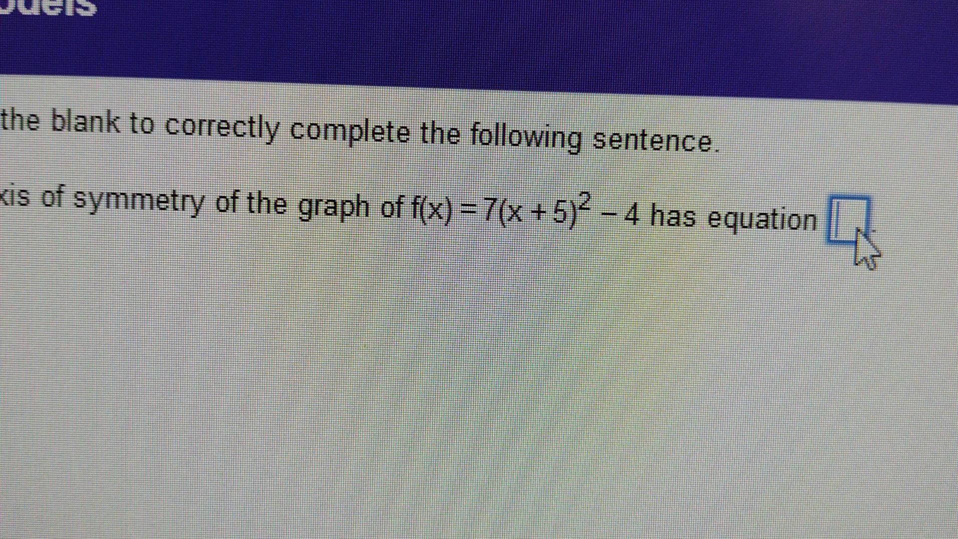 Solved the blank to correctly complete the following | Chegg.com