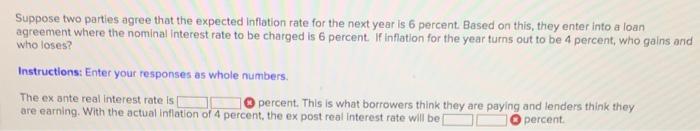 Solved Suppose two parties agree that the expected Inflation | Chegg.com