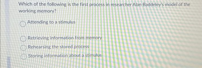 Solved Which of the following is the first process in | Chegg.com