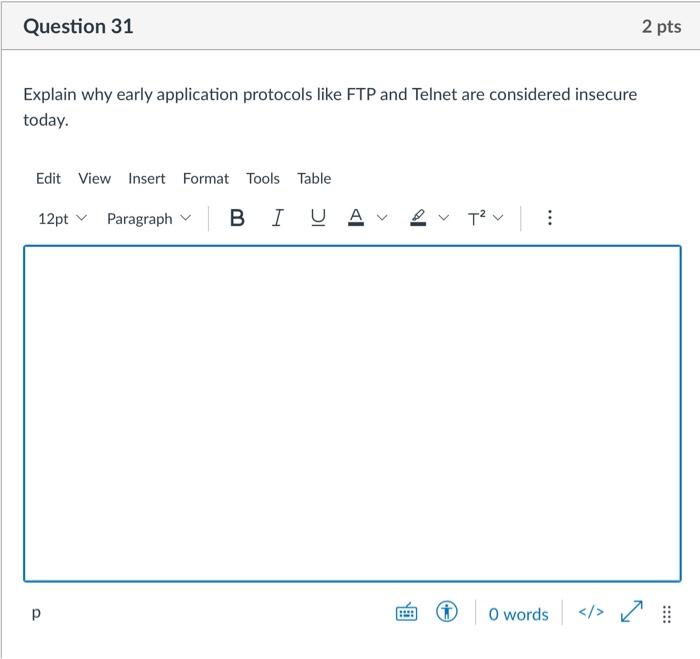 Solved Explain why early application protocols like FTP and | Chegg.com