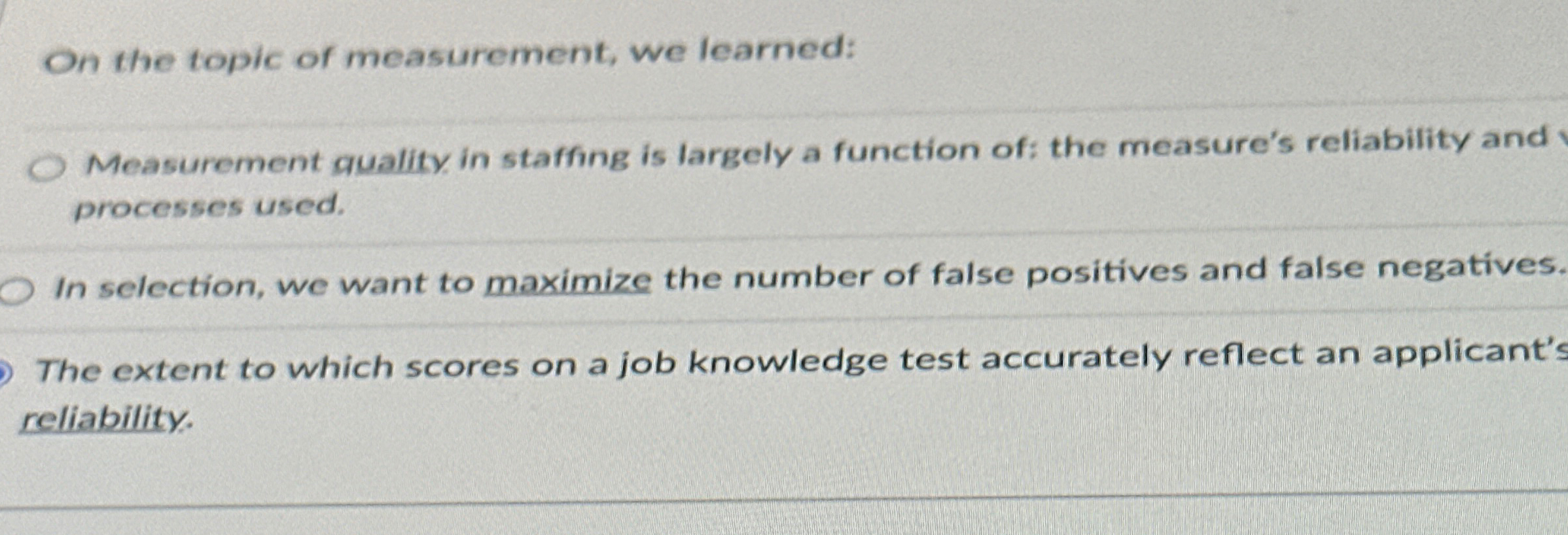 Solved On the topic of measurement, we learned:Measurement | Chegg.com