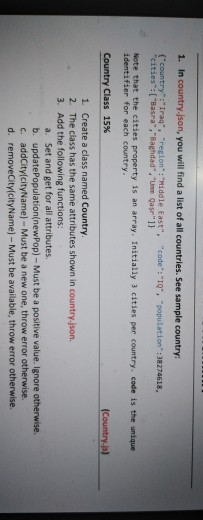 Solved 1. In country.json, you will find a list of all | Chegg.com