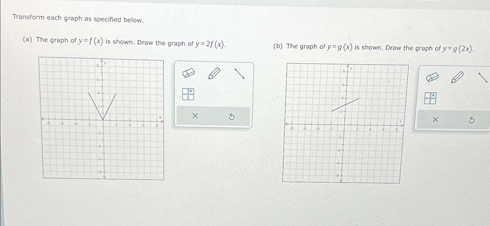 Solved Transform each graph as specified below.(a) ﻿The | Chegg.com
