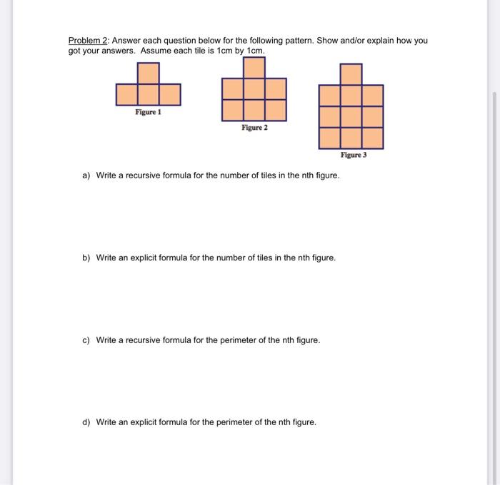 Solved Problem 2: Answer each question below for the | Chegg.com
