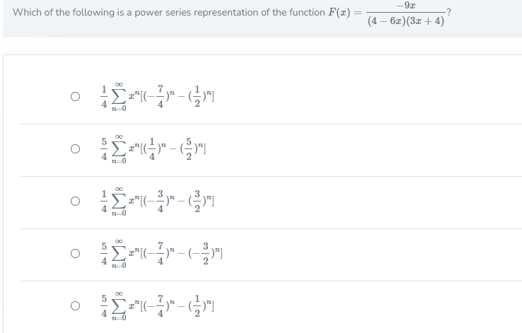 Solved Which of the following is a power series | Chegg.com