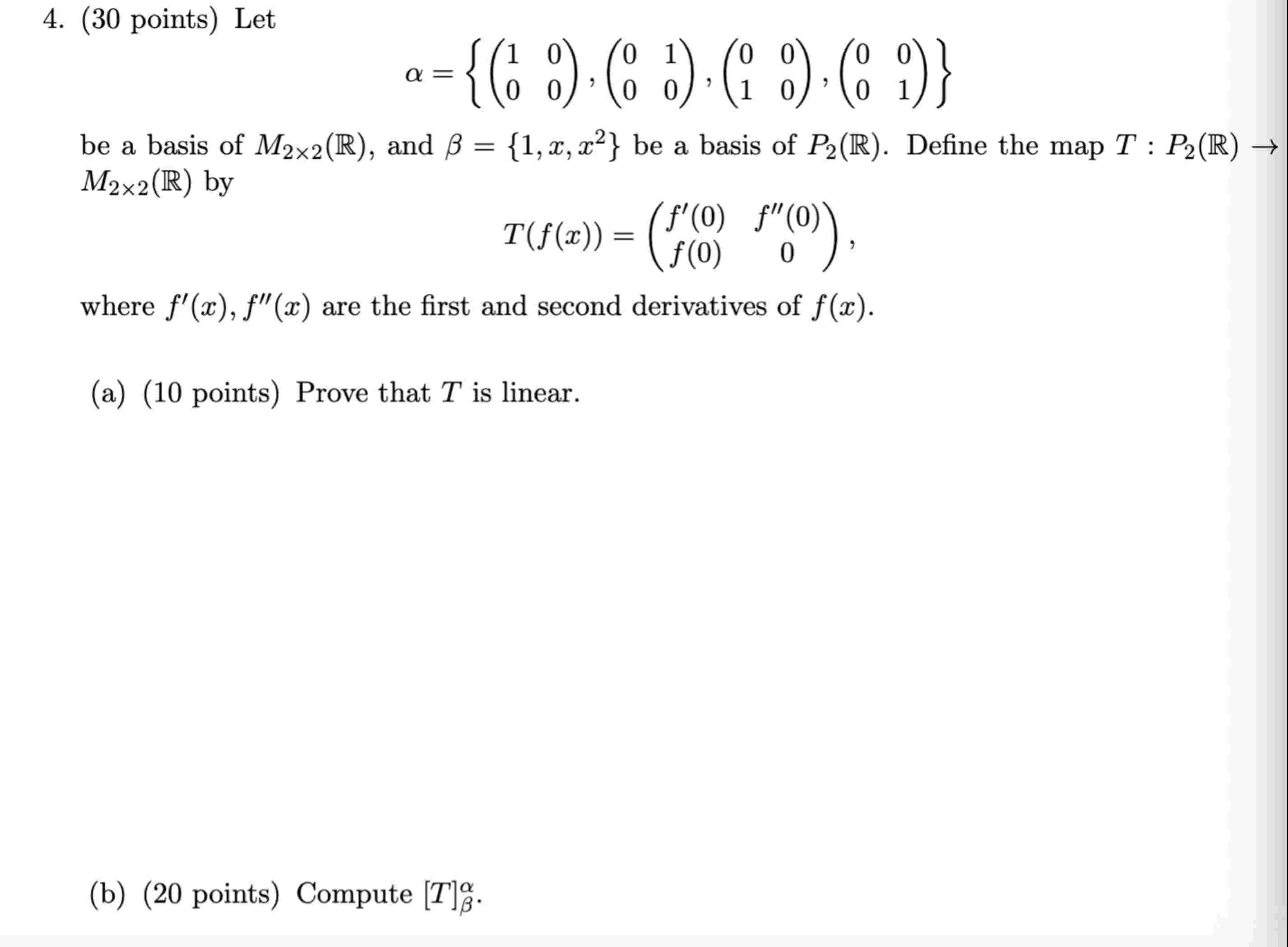 Solved (30 ﻿points) ﻿Let | Chegg.com