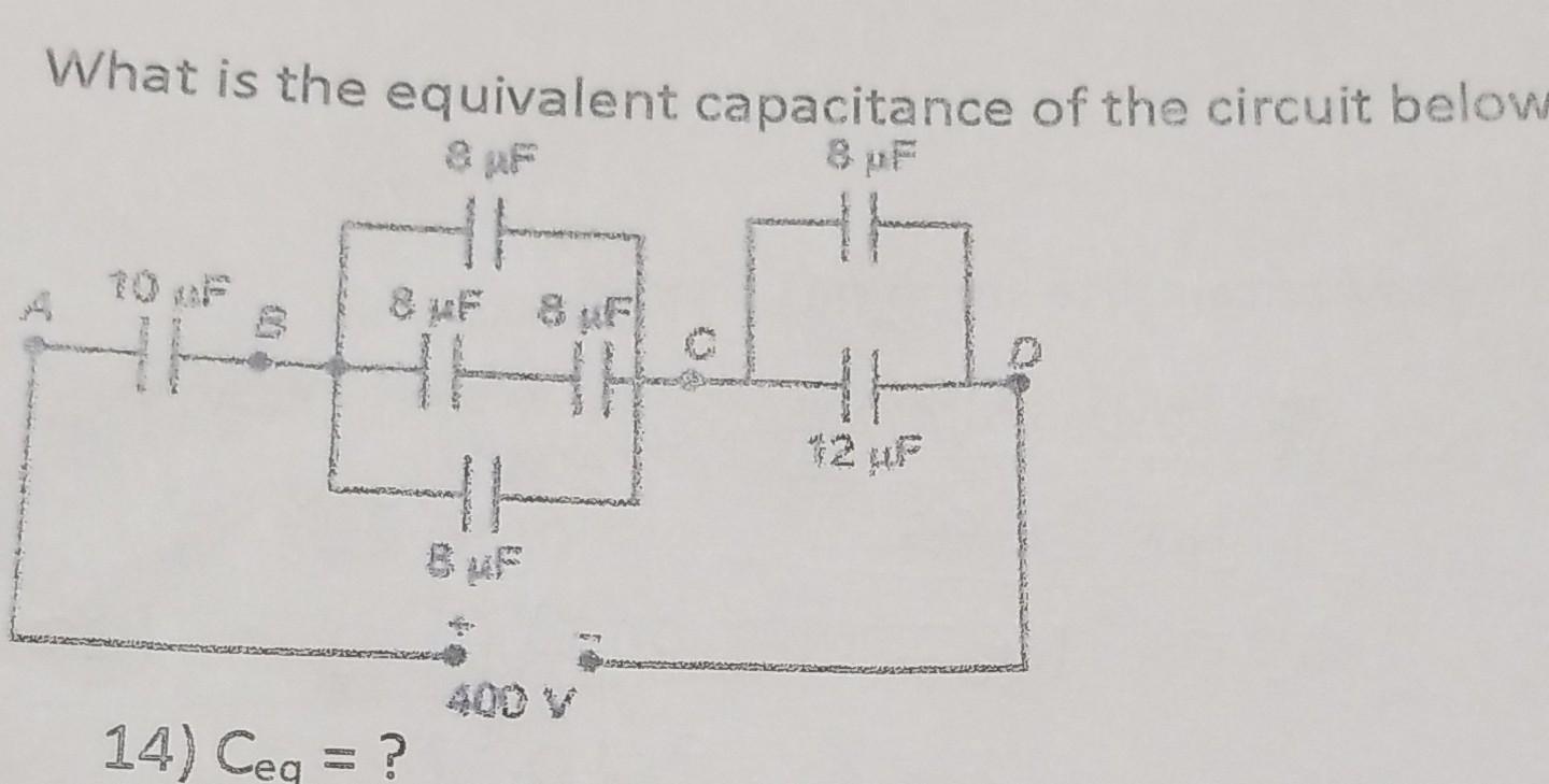 Solved What is the equivalent capacitance of the circuit | Chegg.com