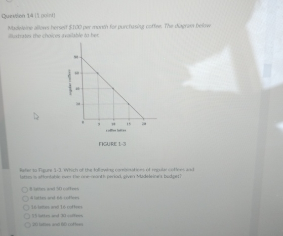 Solved Question 14 (1 ﻿point)Madeleine allows herself $100 | Chegg.com