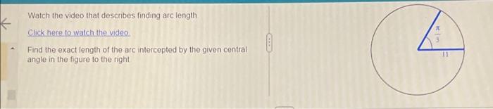 Solved Watch the video that describes finding arc length | Chegg.com