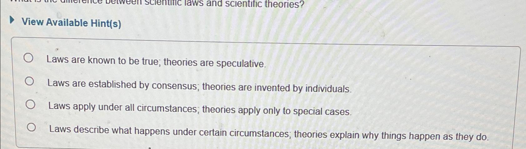 Solved View Available Hint S Laws Are Known To Be True