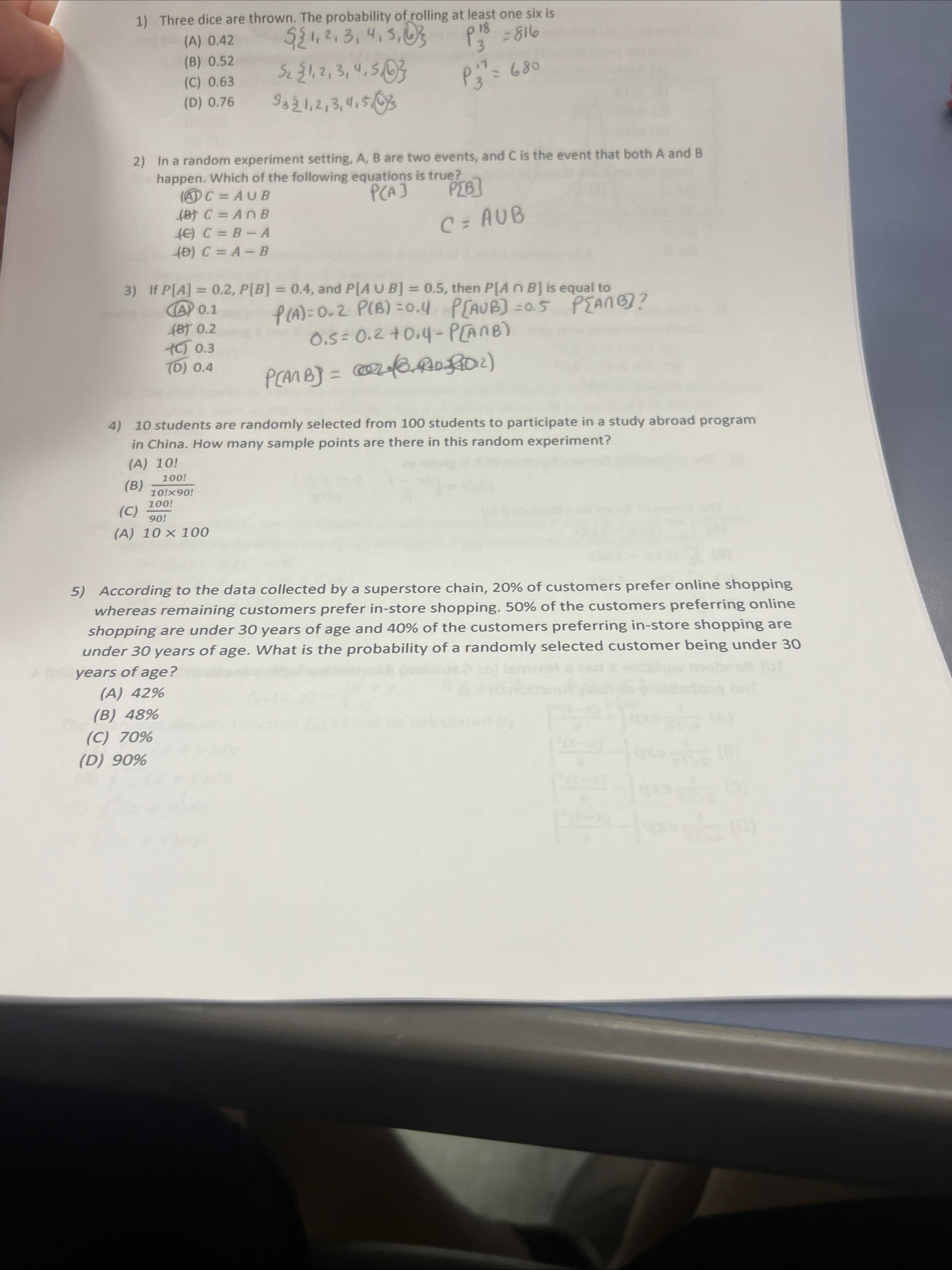 Solved Three dice are thrown. The probability of rolling at | Chegg.com