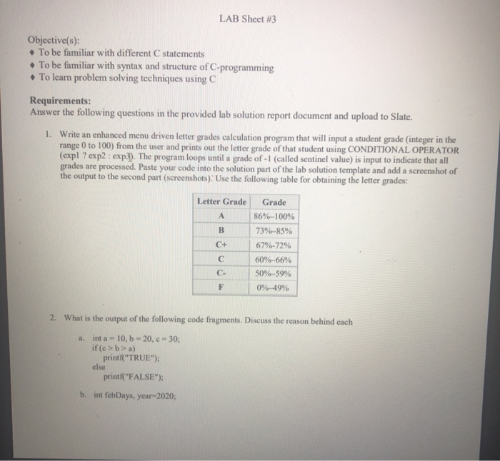 Solved LAB Sheet #3 Objective(s): . To be familiar with | Chegg.com